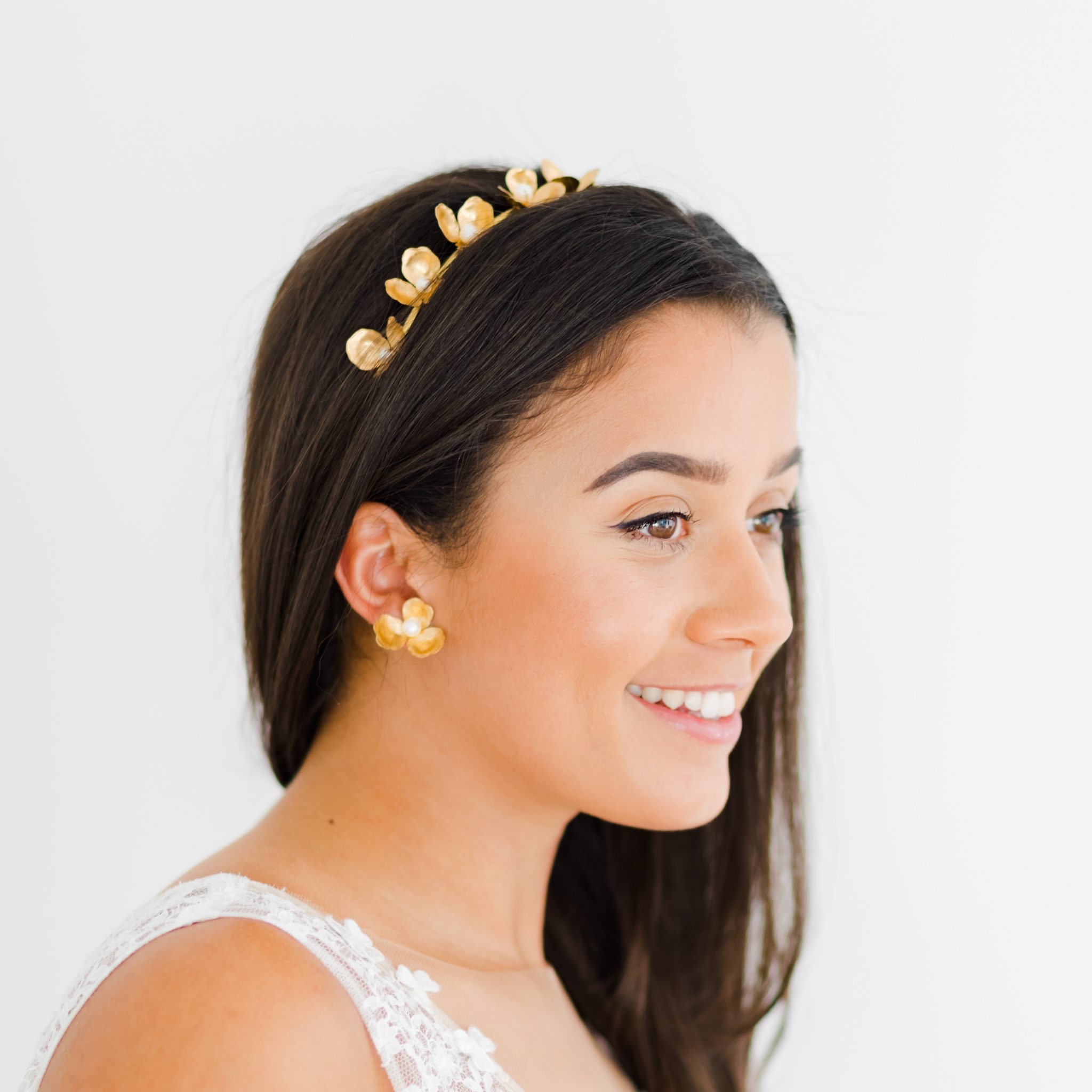 'Martha' gold bridal headband - Rachel Sokhal Bridal Accessories 'Martha' gold bridal headband - Rachel Sokhal Bridal Accessories